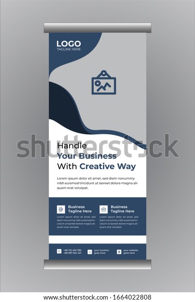 Business Wavy Roll Design Standee Design Stock Vector (Royalty Free ...