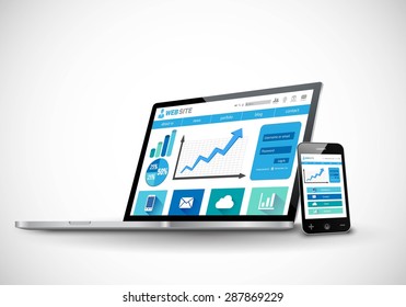 Business Web Design Concept Stock Vector (Royalty Free) 287869229 ...