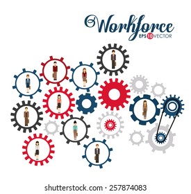 Business Workforce Over White Background Vector Stock Vector (Royalty ...