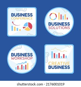 Business Workshop Label Template Flat Cartoon Stock Vector (Royalty ...