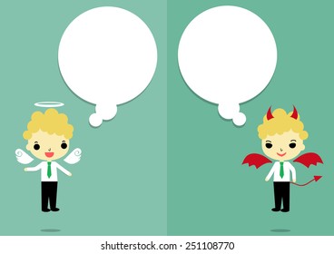 Businessman Angel Devil Form That Thinking Stock Vector (Royalty Free ...