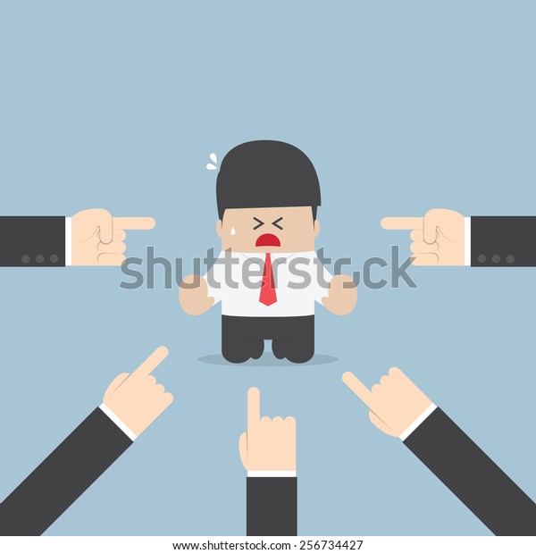 Businessman Being Pointed By Hands Vector Stock Vector (Royalty Free ...