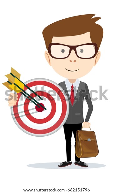 Businessman Big Target Vector Illustration Stock Vector (Royalty Free ...