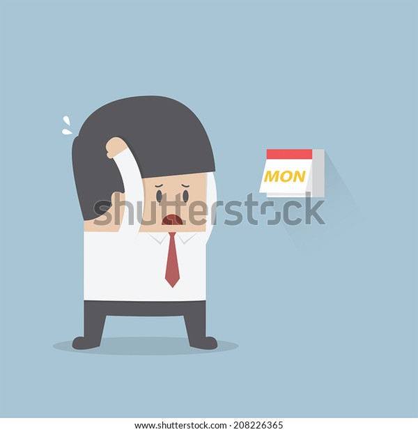 Businessman Boring Monday Vector Eps10: เวกเตอร์สต็อก (ปลอดค่าลิขสิทธิ์ ...