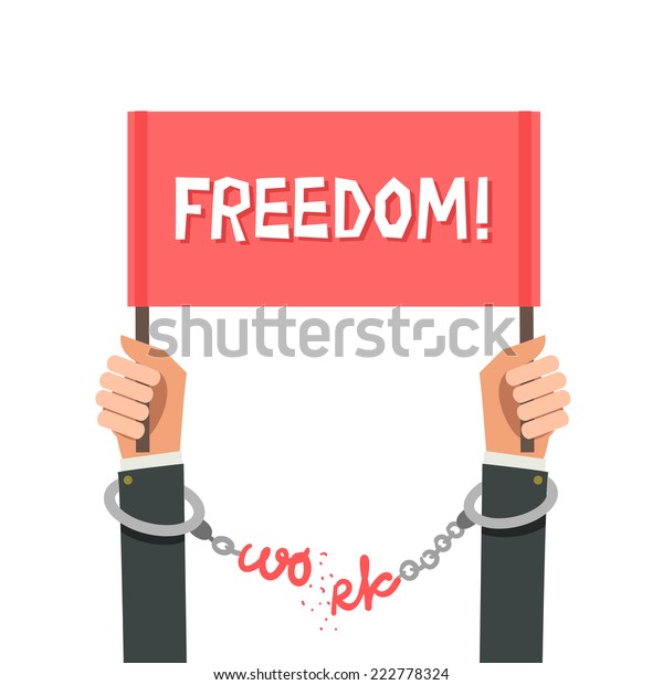 Businessman Breaking Chain Made Work Word Stock Vector (Royalty Free ...