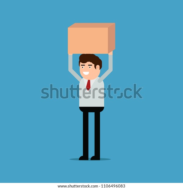Businessman Carrying Box Vector Illustration On Stock Vector (Royalty ...
