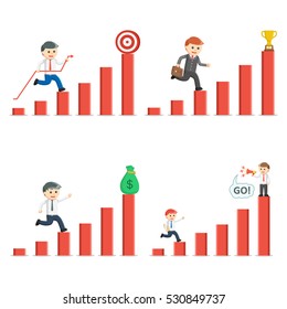Businessman Climb Chart Set Stock Vector (Royalty Free) 530849737 ...