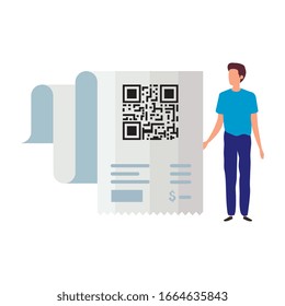 Businessman Code Qr Voucher Paper Vector Stock Vector (Royalty Free ...