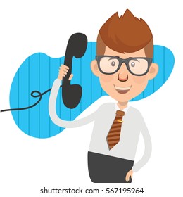 3,670 Answer phone cartoon Images, Stock Photos & Vectors | Shutterstock