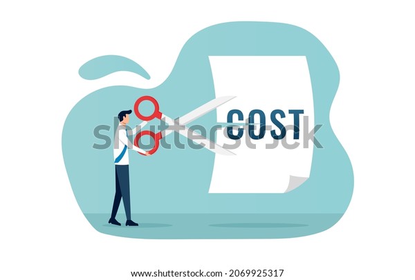 Businessman Cutting Cost Cost Reduction Cost Stock Vector Royalty Free 2069925317 Shutterstock