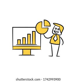 Businessman Data Chart Data Analytics Concept Stock Vector (Royalty ...