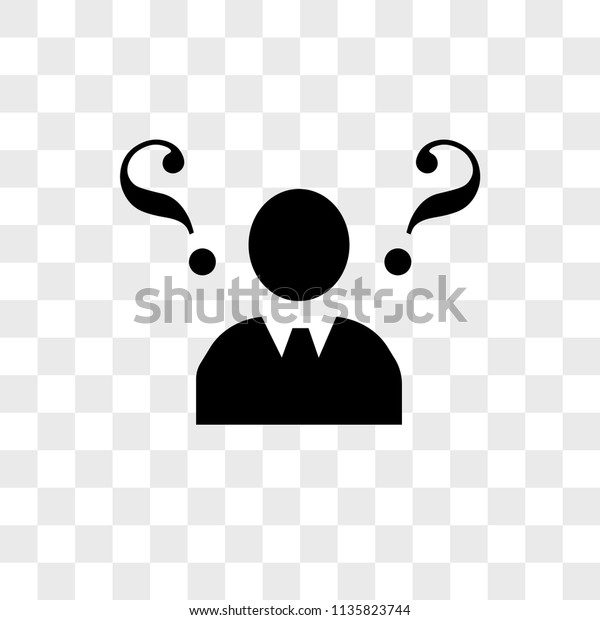 Businessman Doubts Vector Icon On Transparent 스톡 벡터(로열티 프리) 1135823744