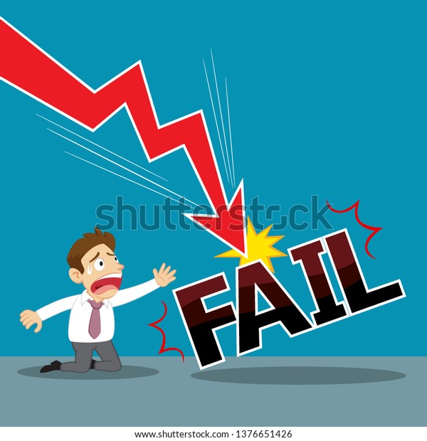 Businessman Fail Word Fail Illustration Vector Stock Vector (Royalty ...
