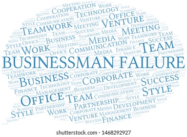 Businessman Failure Word Cloud Collage Made: vector de stock (libre de ...