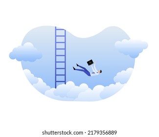 Businessman Fall Into Abyss Falling Businessman Stock Vector (Royalty ...