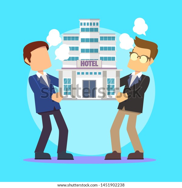 Businessman Fighting Over Property Vector Illustration Stock Vector ...