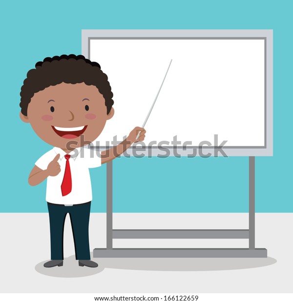 Businessman Giving Presentation Vector Illustration Businessman Stock ...