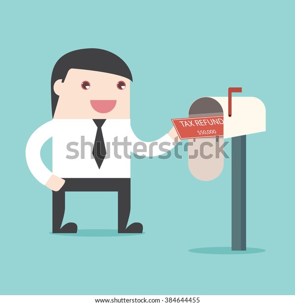 Businessman Got Tax Refund Cheque Mailbox Stock Vector (Royalty Free ...