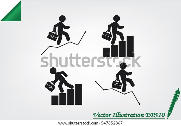 Businessman Graph Fall Growth Icon Vector Stock Vector (Royalty Free ...