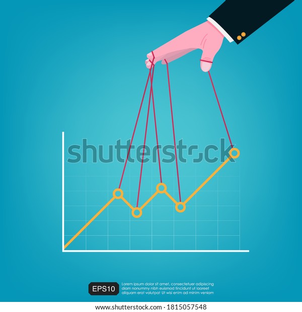 Businessman Hand Controlling Chart Graphic Vector Stock Vector (Royalty ...