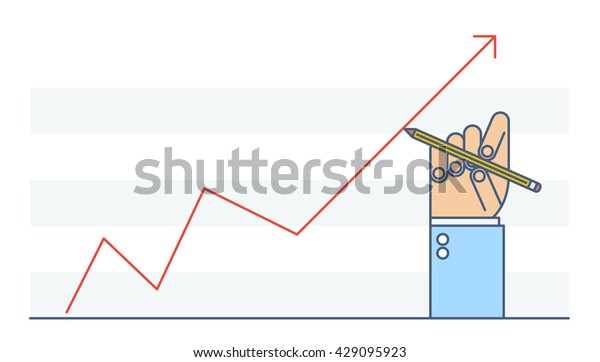 Businessman Hand Drawing Increase Graph Improve Stock Vector (Royalty ...