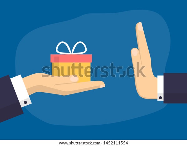 Businessman Hand Refusing Offered Gift Box Stock Vector (Royalty Free ...