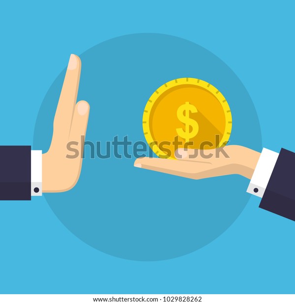 Businessman Hand Refusing Offered Money Gold Stock Vector (Royalty Free ...