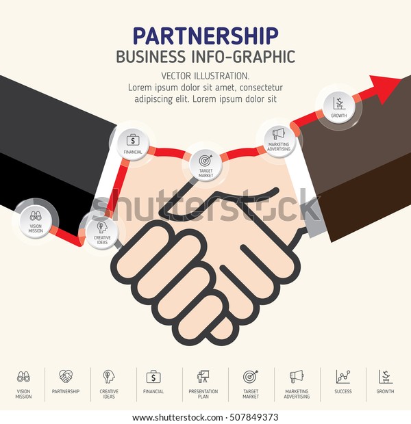 Businessman Handshake Infographic Vector Concept Use Stock Vector ...