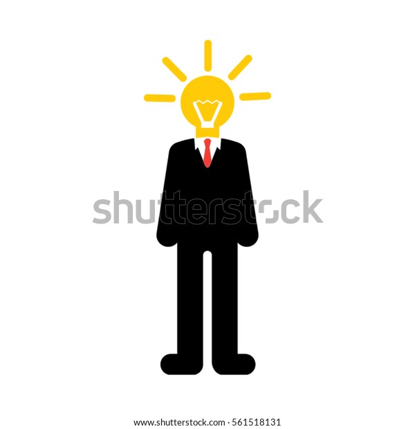 Businessman Having Idea Icon Human Creative Stock Vector (Royalty Free ...