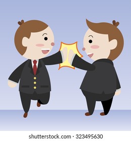 Businessman High Five Cartoon Vector Stock Vector (Royalty Free ...