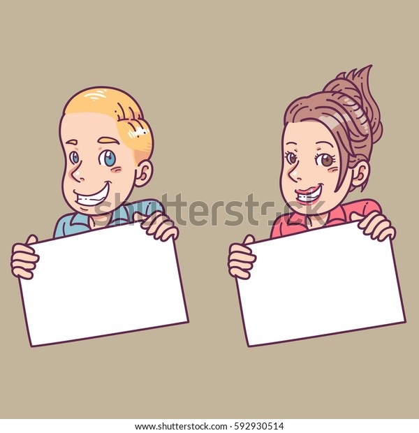 Businessman Holding Board Stock Vector (Royalty Free) 592930514