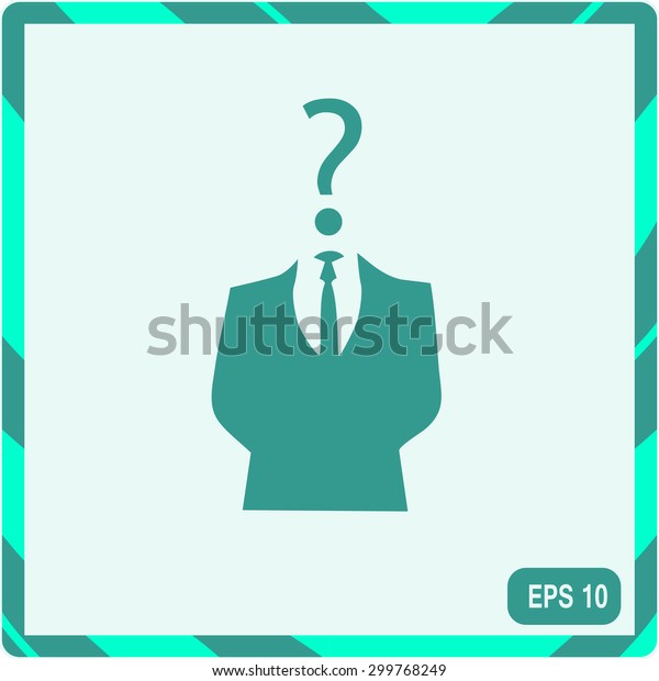 Businessman Icon Question Mark Head Suspect Stock Vector (Royalty Free ...