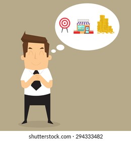 Businessman Imagine Building Target Vector Stock Vector (Royalty Free ...