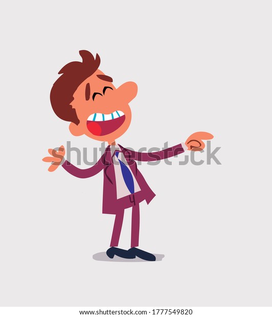 Businessman Laughing While Pointing Isolated Vector Stock Vector ...