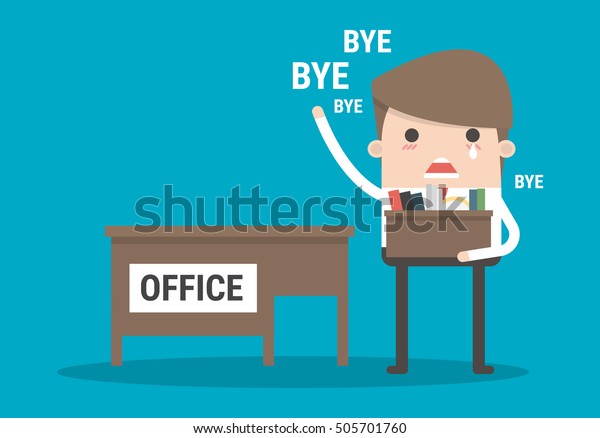 Businessman Leaving Job Vector Flat Design Stock Vector (Royalty Free ...