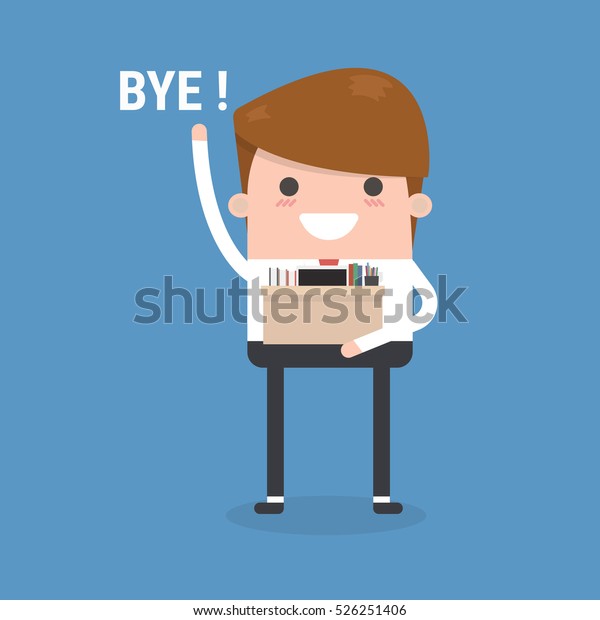 Businessman Leaving Job Vector Flat Design Stock Vector (Royalty Free ...