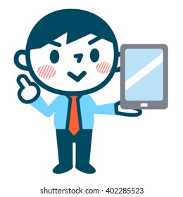 Businessman Liquid Crystal Tablet Stock Vector (Royalty Free) 402285523 ...