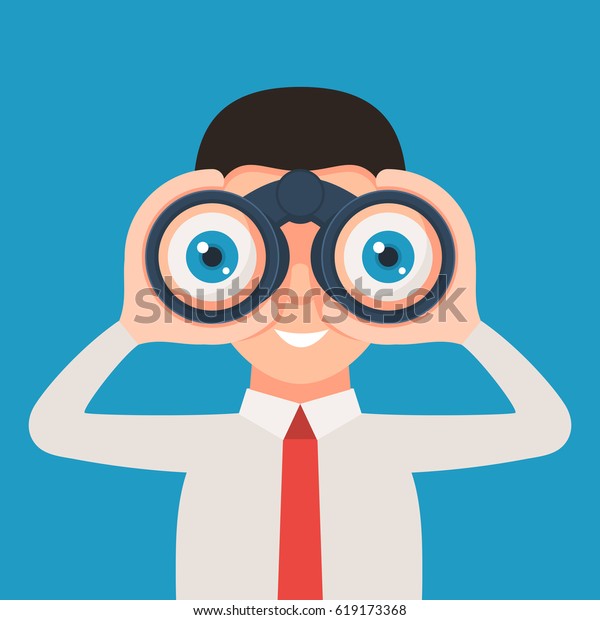 Businessman Looking Through Binoculars Smiling Vector Stock Vector ... Businessman Looking Through Binoculars Smiling Vector Stock Vector ...