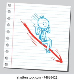 Drawing Stick Figure Waving On Piece Stock Vector (Royalty Free ...