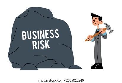 Businessman Overcoming Risk Flat Vector Illustration Stock Vector ...