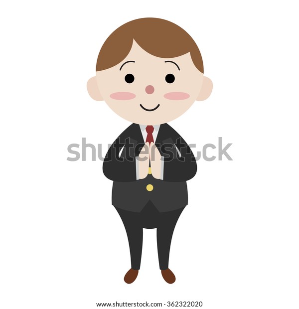 Businessman Pay Respect Cartoon Vector Stock Vector (Royalty Free ...