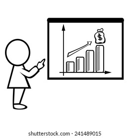 Businessman Pointing Board Presentation Stock Vector (Royalty Free ...