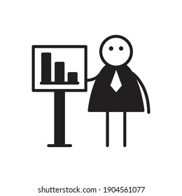 Businessman Presenting Bar Chart Stick Figure Stock Vector (Royalty ...