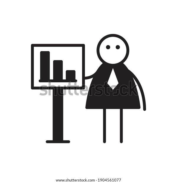 Businessman Presenting Bar Chart Stick Figure Stock Vector (Royalty ...