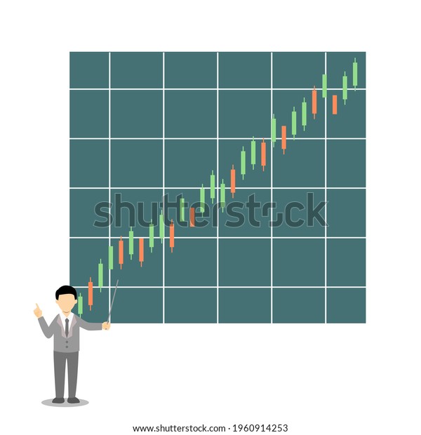 Businessman Presenting Trend Stock Chart Vector Stock Vector (Royalty ...