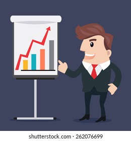 Businessman Presenting Vector Illustration Stock Vector (Royalty Free ...