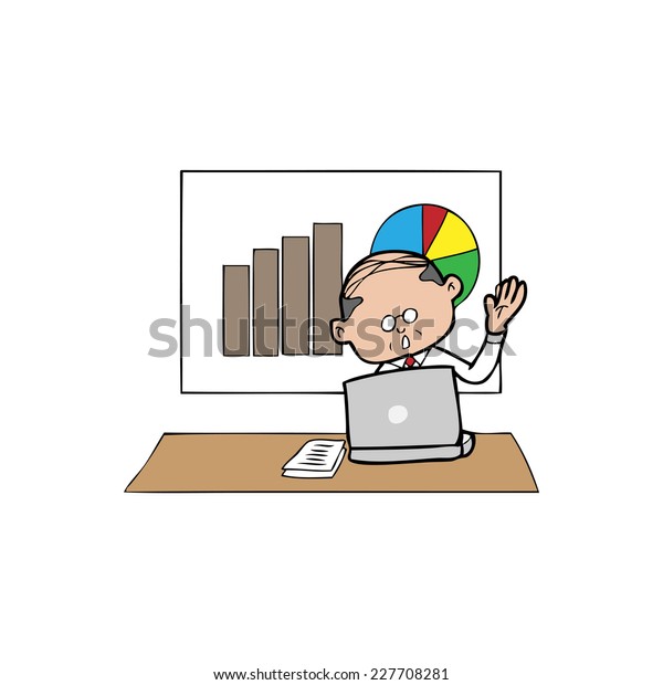 Businessman Presents Charts Cartoon Vector Stock Vector (Royalty Free ...