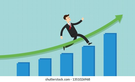 Businessman Run Graph Vector Stock Vector (Royalty Free) 1351026968 ...