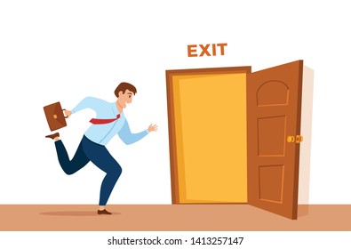 Contingency Plan Concept Businessman Choosing Doors Stock Vector ...