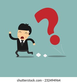Businessman Running Away Problem Escape Eliminate Stock Vector (Royalty ...